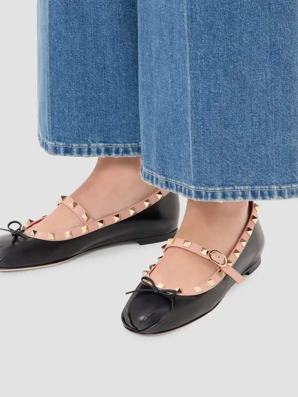 Valentino Garavani Mary-jane Rockstud Ballerinas - Black