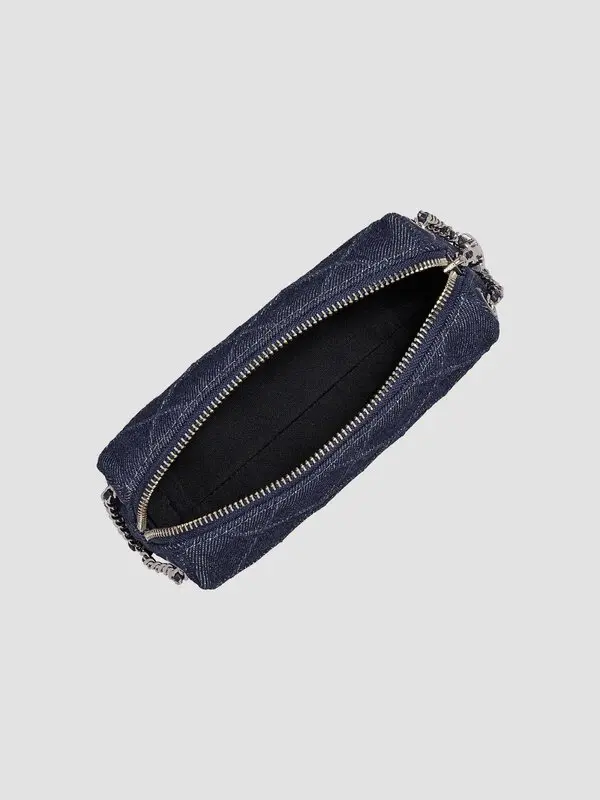 Tory Burch Fleming Diamond-quilted Denim Crossbody Bag