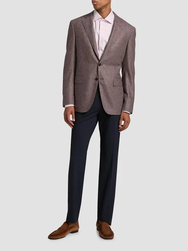 Canali Kei Trim-fit Stepweave Wool Sport Coat