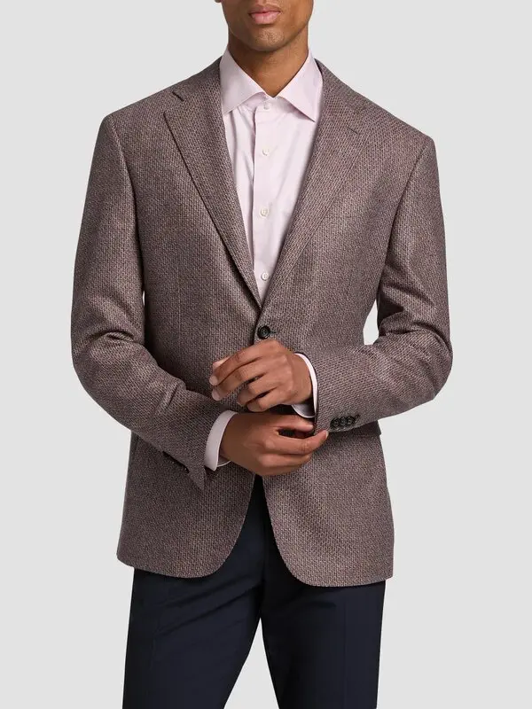 Canali Kei Trim-fit Stepweave Wool Sport Coat