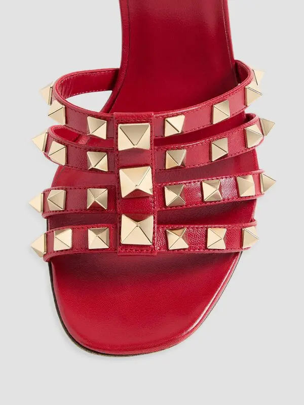 Valentino Garavani Rockstud 100mm Kidskin Sandals - Red