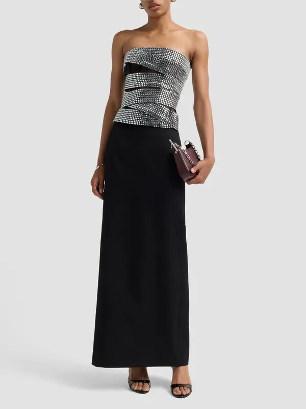 AREA Disco Ball Strapless Top - Black