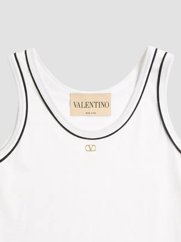 Valentino Garavani Cotton Jersey Top - White