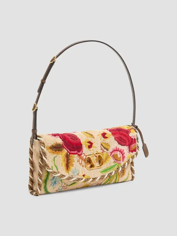 Valentino Garavani Devain Embroidered Shoulder Bag