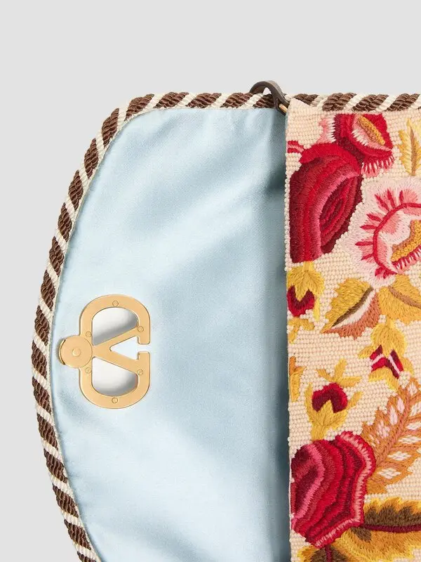 Valentino Garavani Devain Embroidered Shoulder Bag