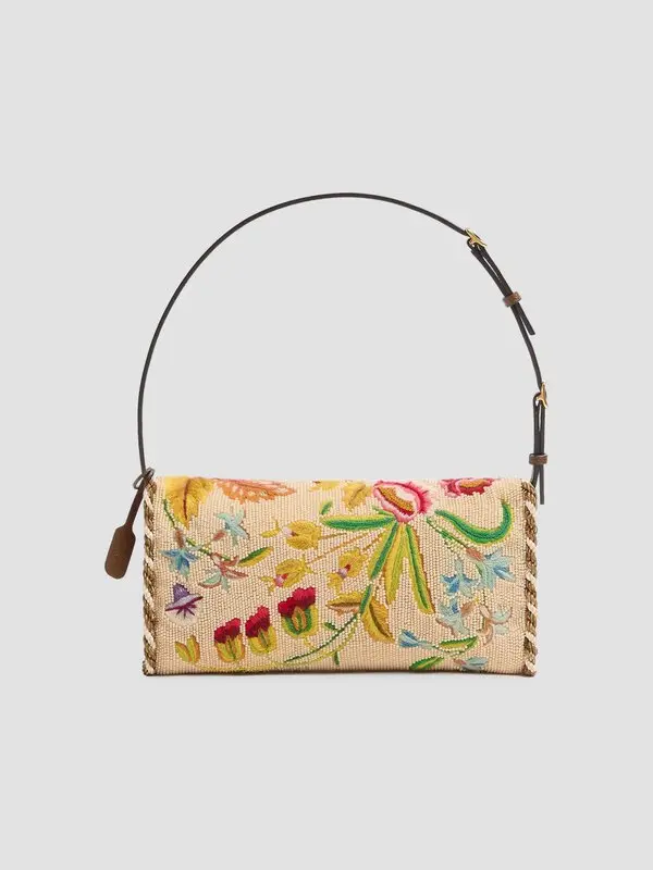 Valentino Garavani Devain Embroidered Shoulder Bag