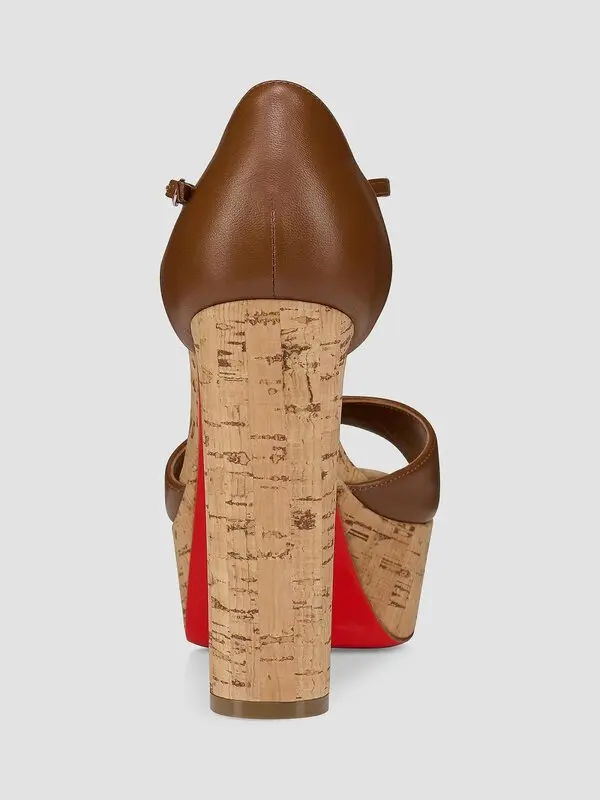 CHRISTIAN LOUBOUTIN Sandaloo 130mm Leather Heels - Cuoio