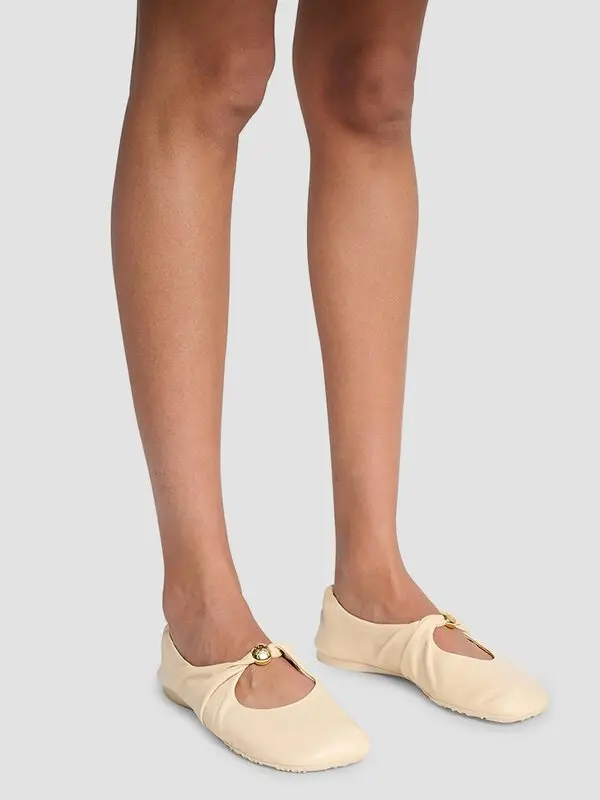 Loewe Pebble Soft Ballerina Flats - Cream