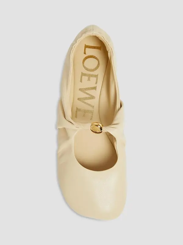 Loewe Pebble Soft Ballerina Flats - Cream