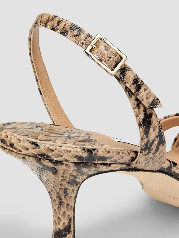 JIMMY CHOO Elsy 70mm Snake-printed Leather Sandals