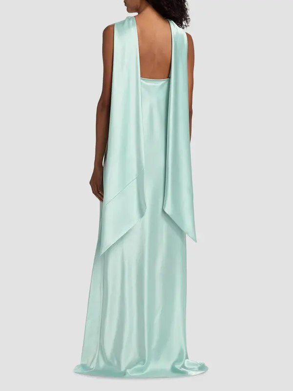 Talbot Runhof Satin Scarf Column Gown