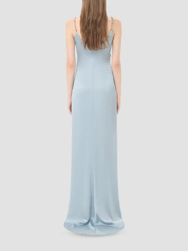 Valentino Garavani Long Dress In Embroidered Cady Satin