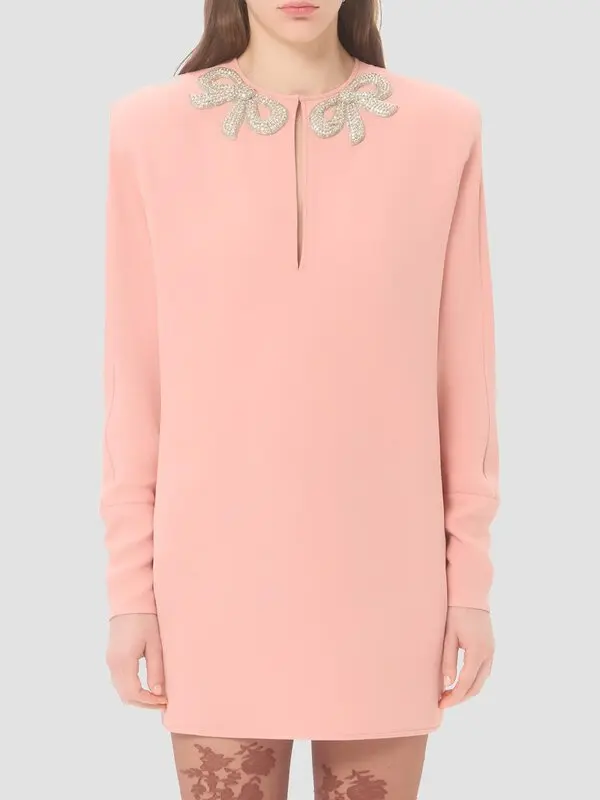 Valentino Garavani Embroidered Cady Couture Short Dress