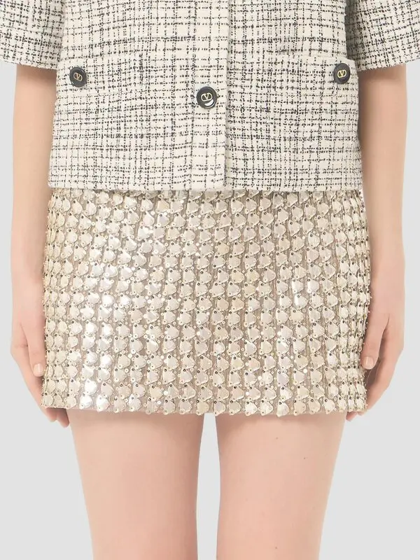 Valentino Garavani Mini Skirt In Embroidered Organza