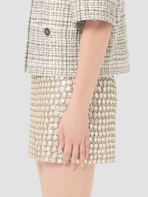 Valentino Garavani Mini Skirt In Embroidered Organza