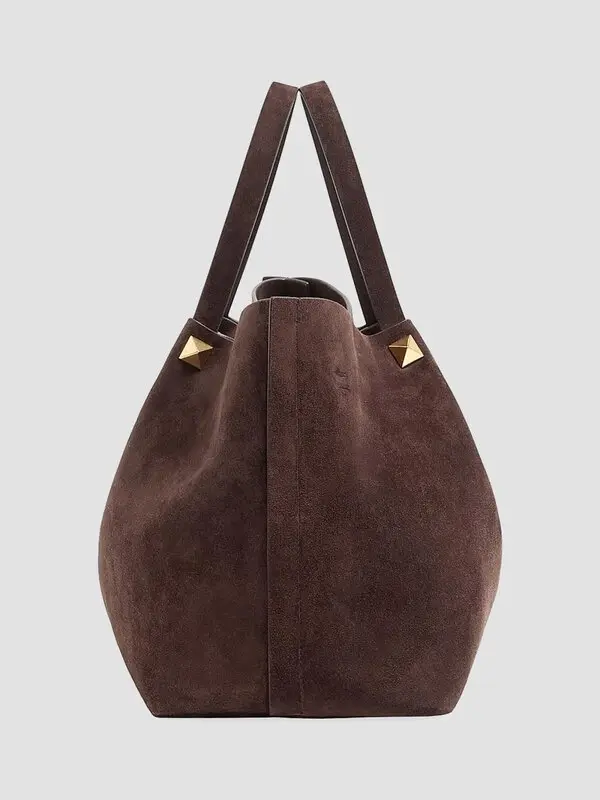Valentino Garavani Large Shopping Bag In Soft Suede