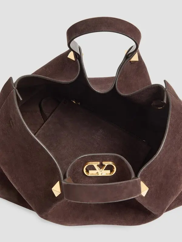 Valentino Garavani Large Shopping Bag In Soft Suede