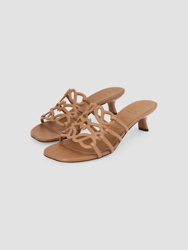 Loewe Petal 45mm Anagram Slide Sandals - Camel