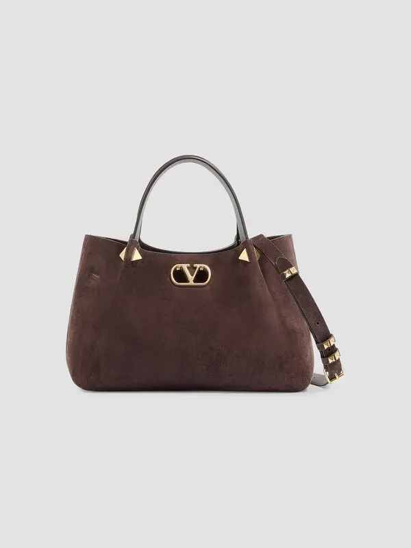 Valentino Garavani Small Shopping Bag In Soft Suede
