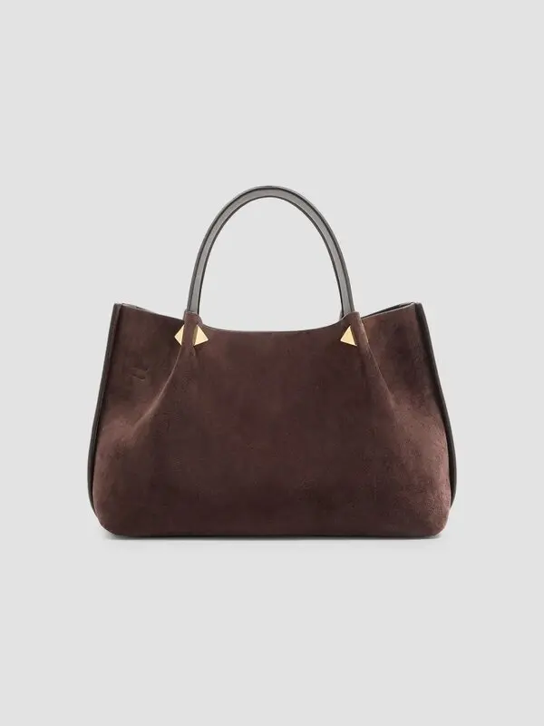 Valentino Garavani Small Shopping Bag In Soft Suede
