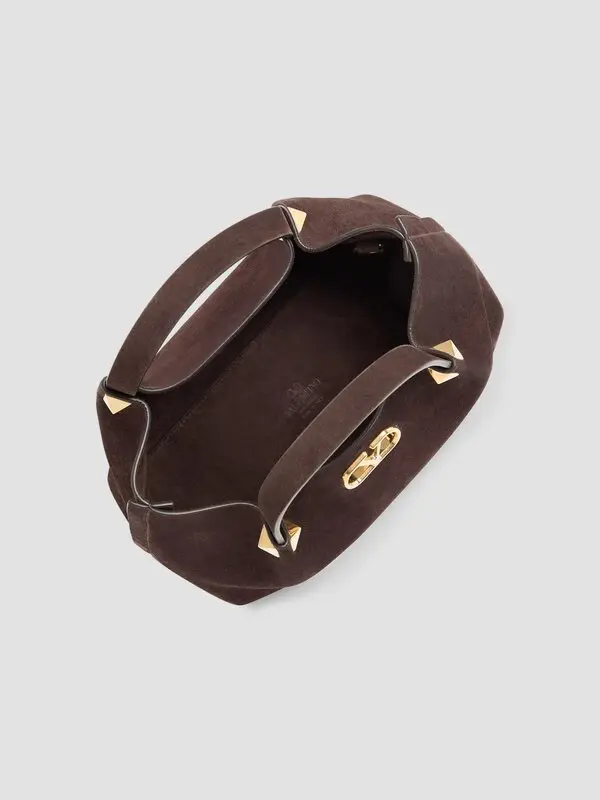Valentino Garavani Small Shopping Bag In Soft Suede