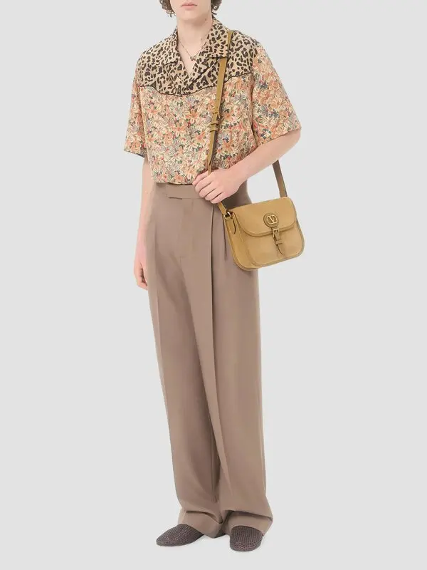 Valentino Garavani Bowling Shirt In Silk Poplin And Papier Floral Prints