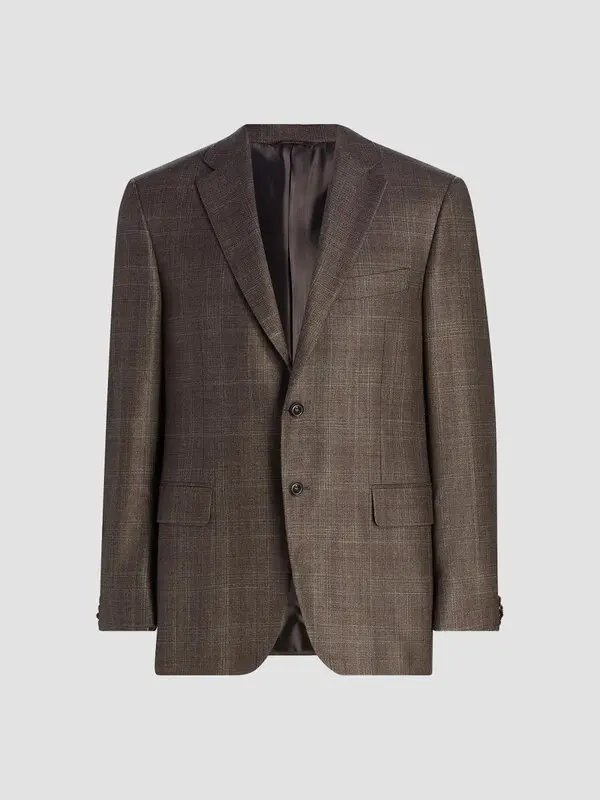 Canali Siena Tonal Plaid Silk-cashmere Sport Coat