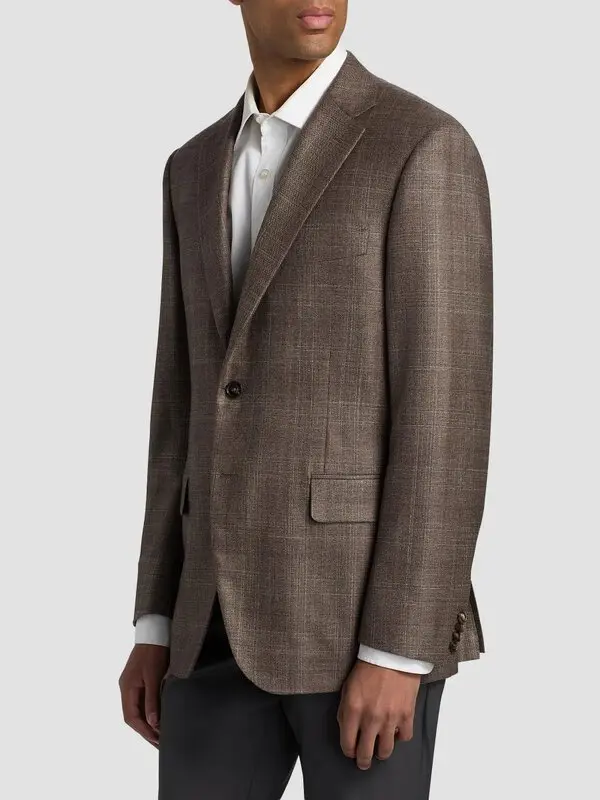 Canali Siena Tonal Plaid Silk-cashmere Sport Coat