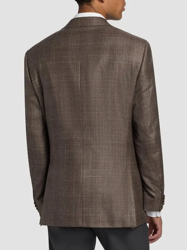 Canali Siena Tonal Plaid Silk-cashmere Sport Coat