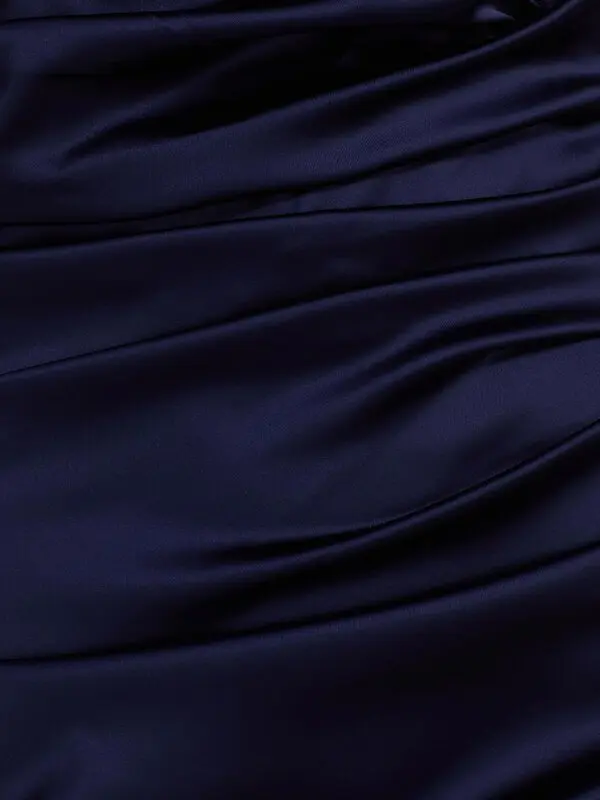 Talbot Runhof Satin Off-the-shoulder Sheath Gown