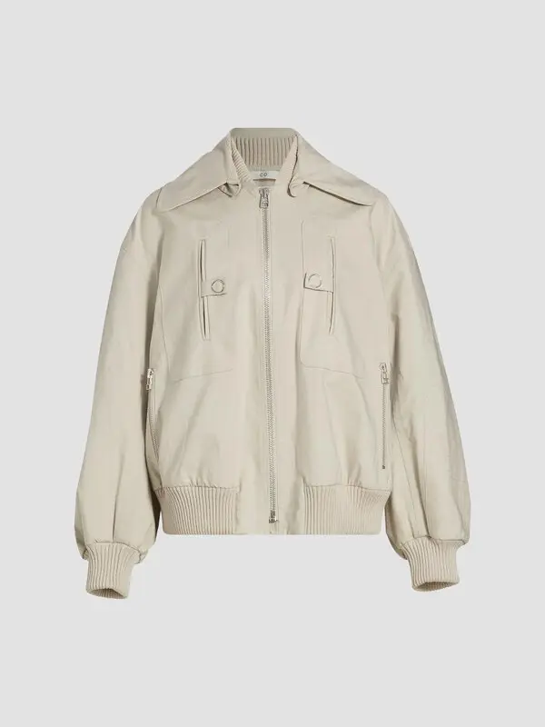 Co Gathered Tton Bomber Jacket