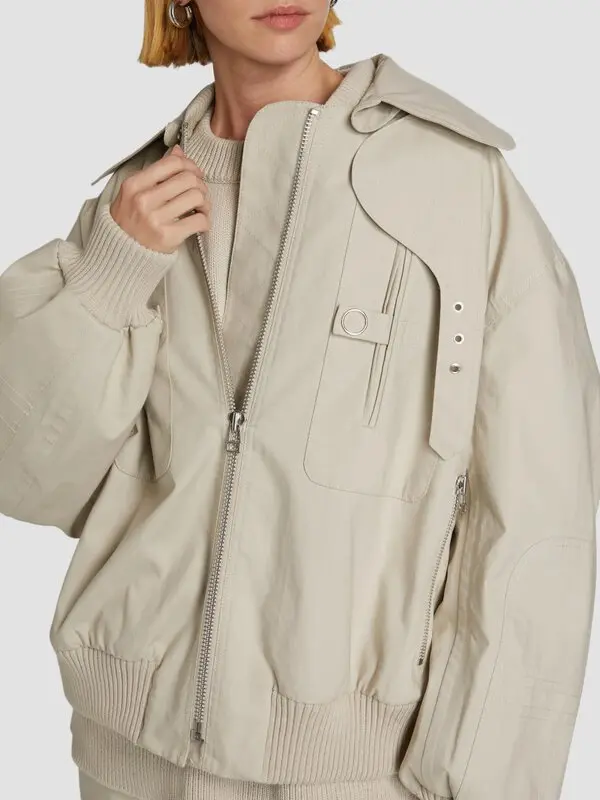 Co Gathered Tton Bomber Jacket
