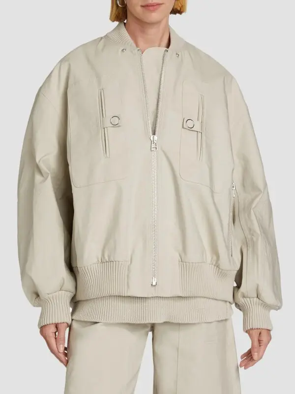 Co Gathered Tton Bomber Jacket