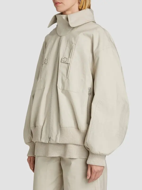 Co Gathered Tton Bomber Jacket