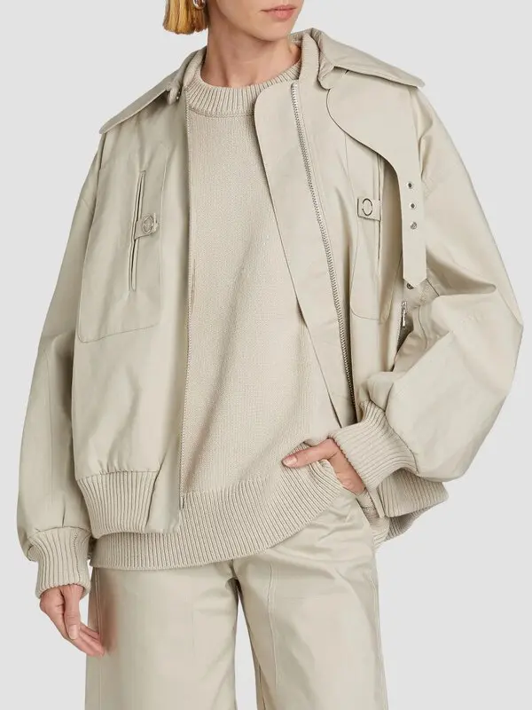 Co Gathered Tton Bomber Jacket