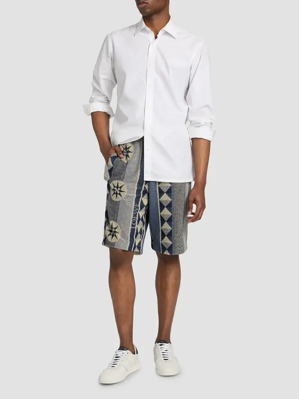 Loewe X Paula's Ibiza Jacquard Terry Cotton Shorts