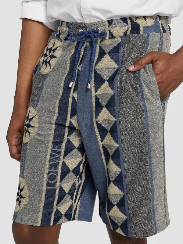 Loewe X Paula's Ibiza Jacquard Terry Cotton Shorts
