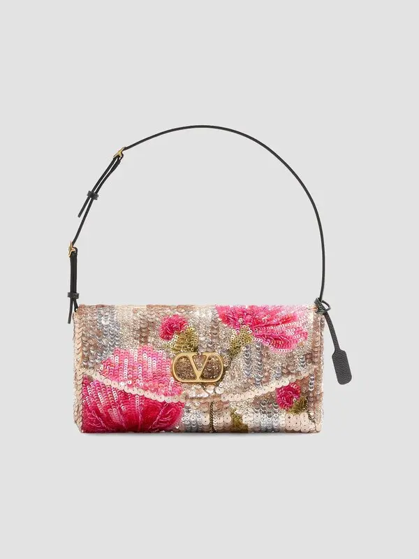 Valentino Garavani Devain Small Embroidered Shoulder Bag - Multicolor