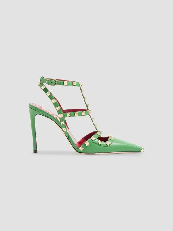 Valentino Garavani Rockstud 100mm Kidskin Pumps - Light Green