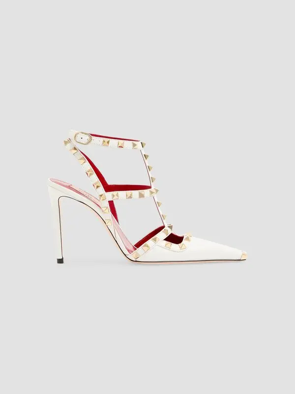 Valentino Garavani Rockstud 100mm Kidskin Pumps - White