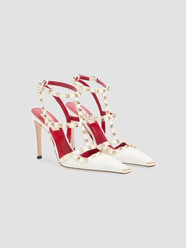 Valentino Garavani Rockstud 100mm Kidskin Pumps - White