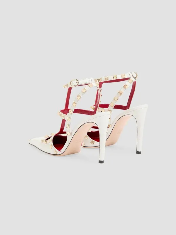Valentino Garavani Rockstud 100mm Kidskin Pumps - White