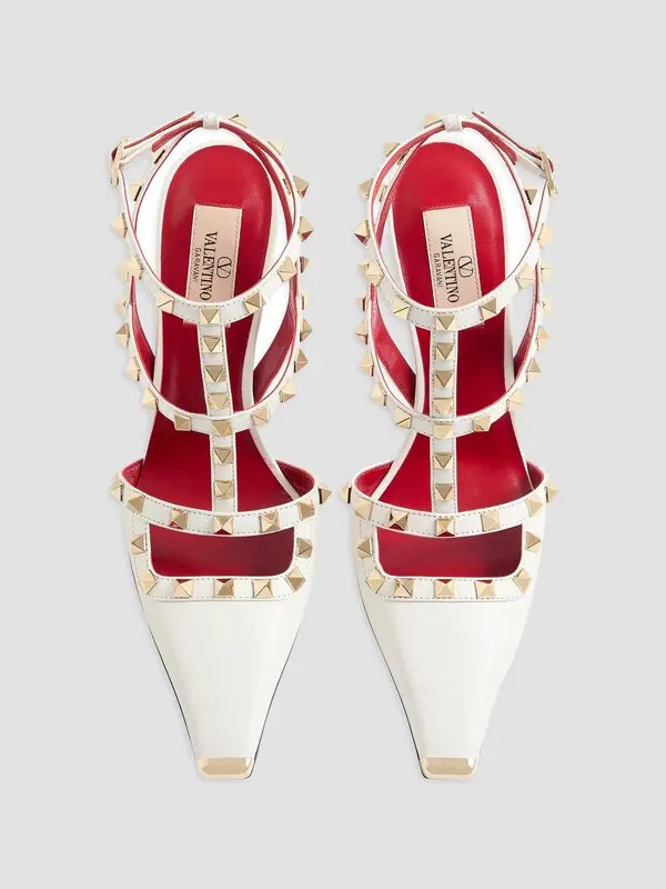 Valentino Garavani Rockstud 100mm Kidskin Pumps - White