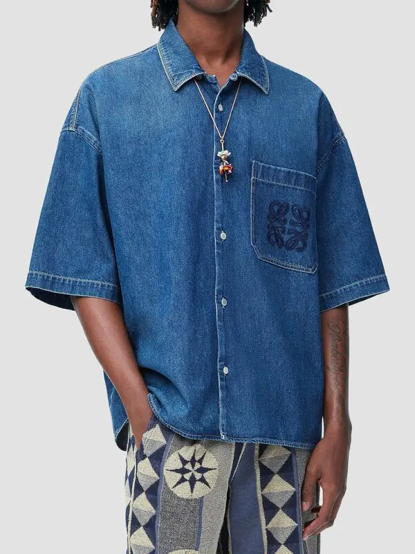 Loewe X Paula's Ibiza Denim Short-sleeve Shirt