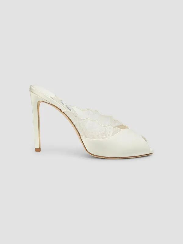 JIMMY CHOO Brigitte 100mm Lace Stiletto Mules