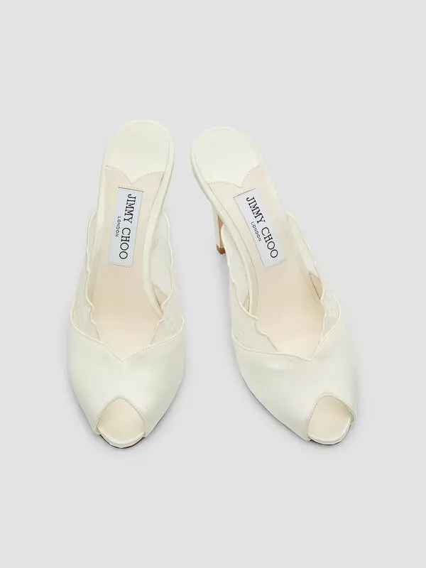 JIMMY CHOO Brigitte 100mm Lace Stiletto Mules