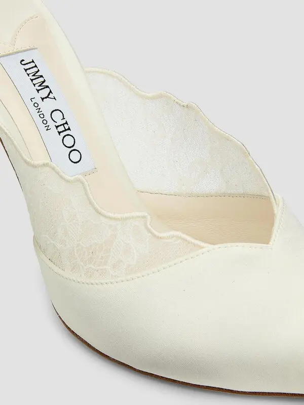 JIMMY CHOO Brigitte 100mm Lace Stiletto Mules
