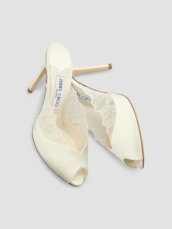 JIMMY CHOO Brigitte 100mm Lace Stiletto Mules