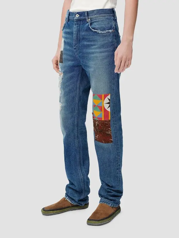 Loewe X Paula's Ibiza Patchwork Straight-leg Jeans