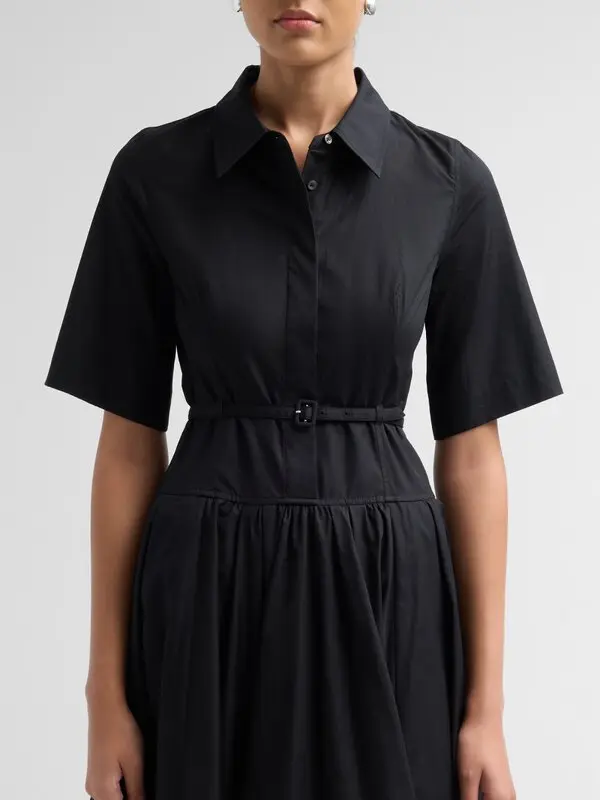 Co Tton Belted Midi-shirtdress